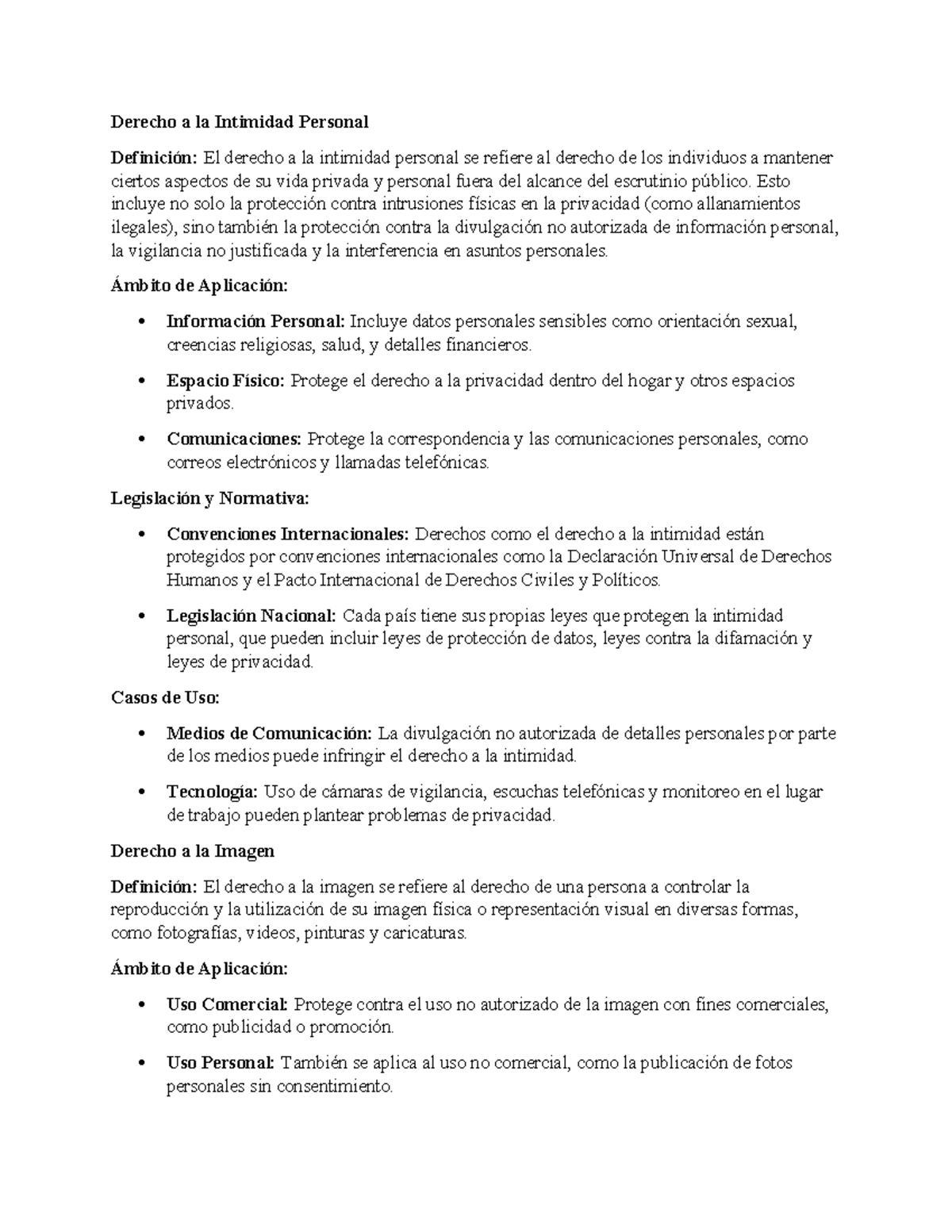 Atributos de la personalidad - Derecho a la Intimidad Personal ...