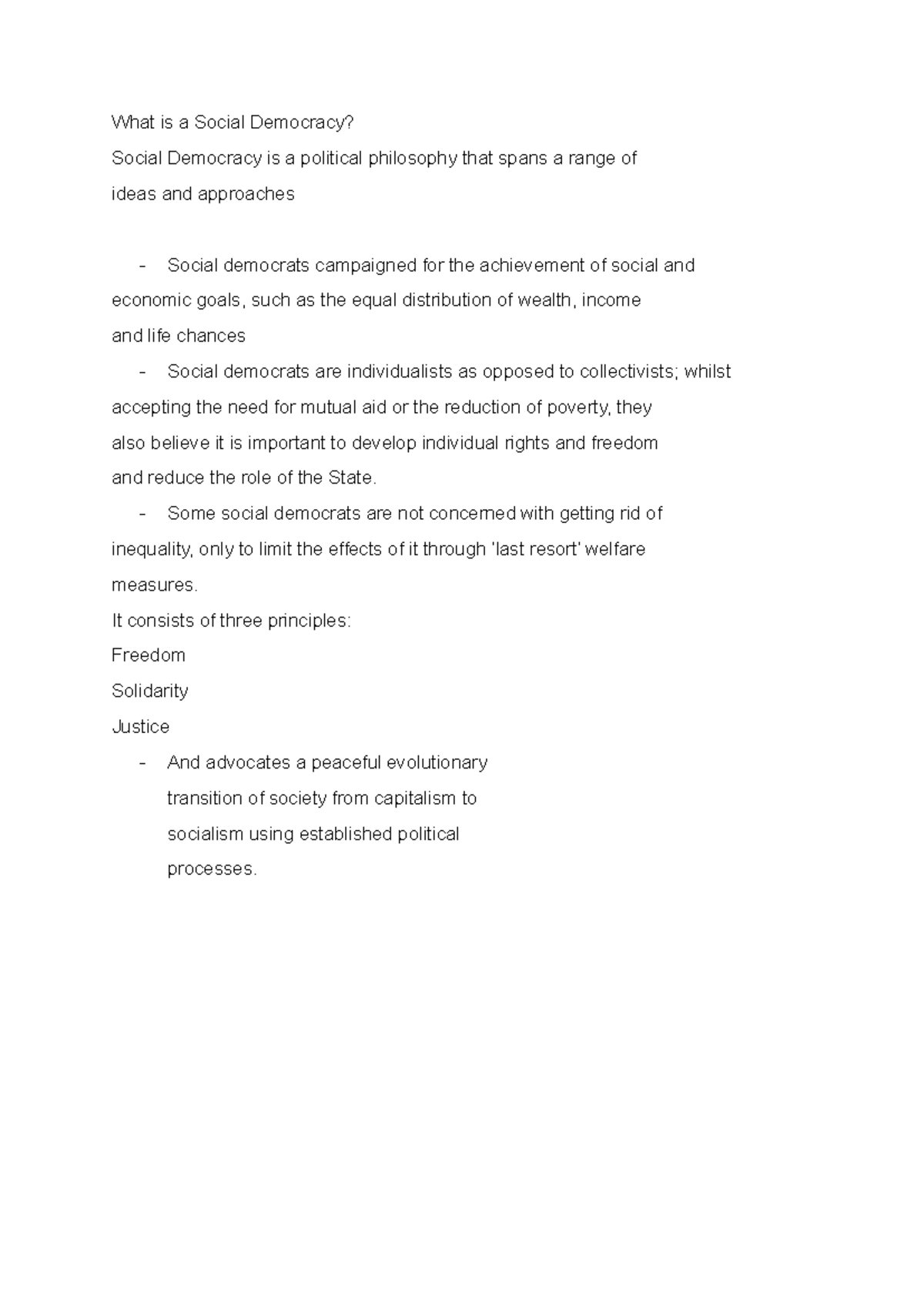 Social democracy - What is a Social Democracy? Social Democracy is a ...