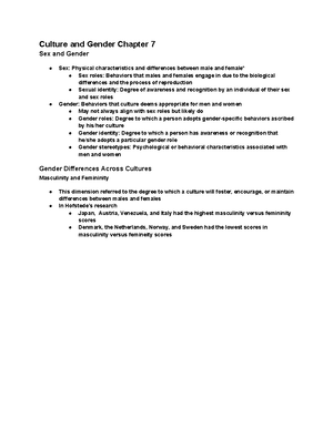 Chapter 1 - Chap. 1 notes - Chapter 1 Intro to Culture and Psychology ...