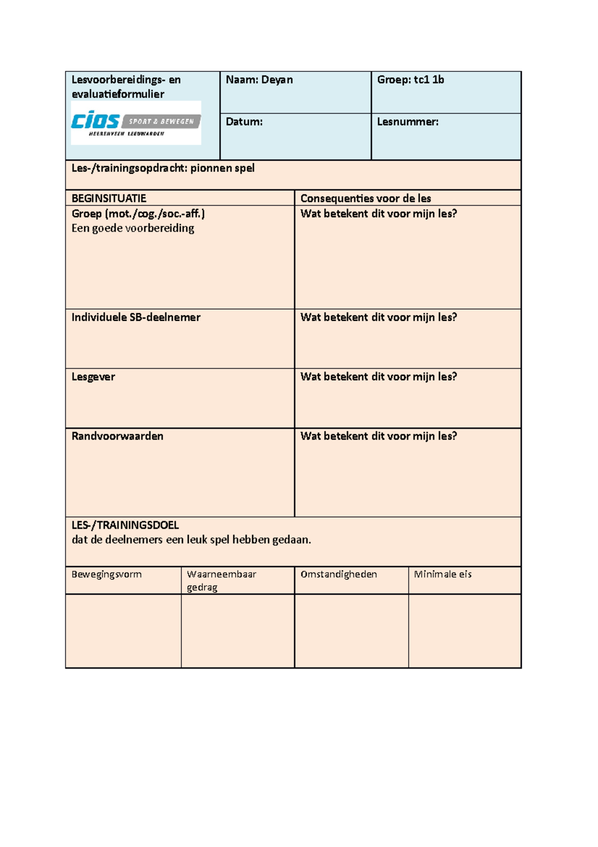 Lesvoorbereiding - /cog./soc.-aff.) Een goede voorbereiding Wat betekent dit voor mijn les ...