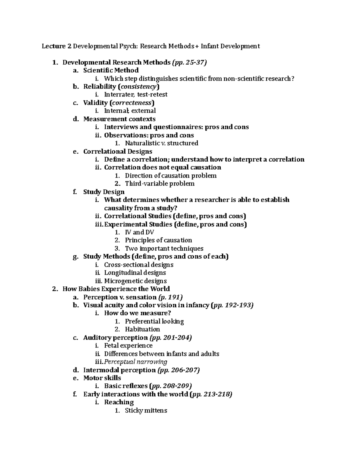 Developmental Psych Lecture 2 - Lecture 2 Developmental Psych: Research ...