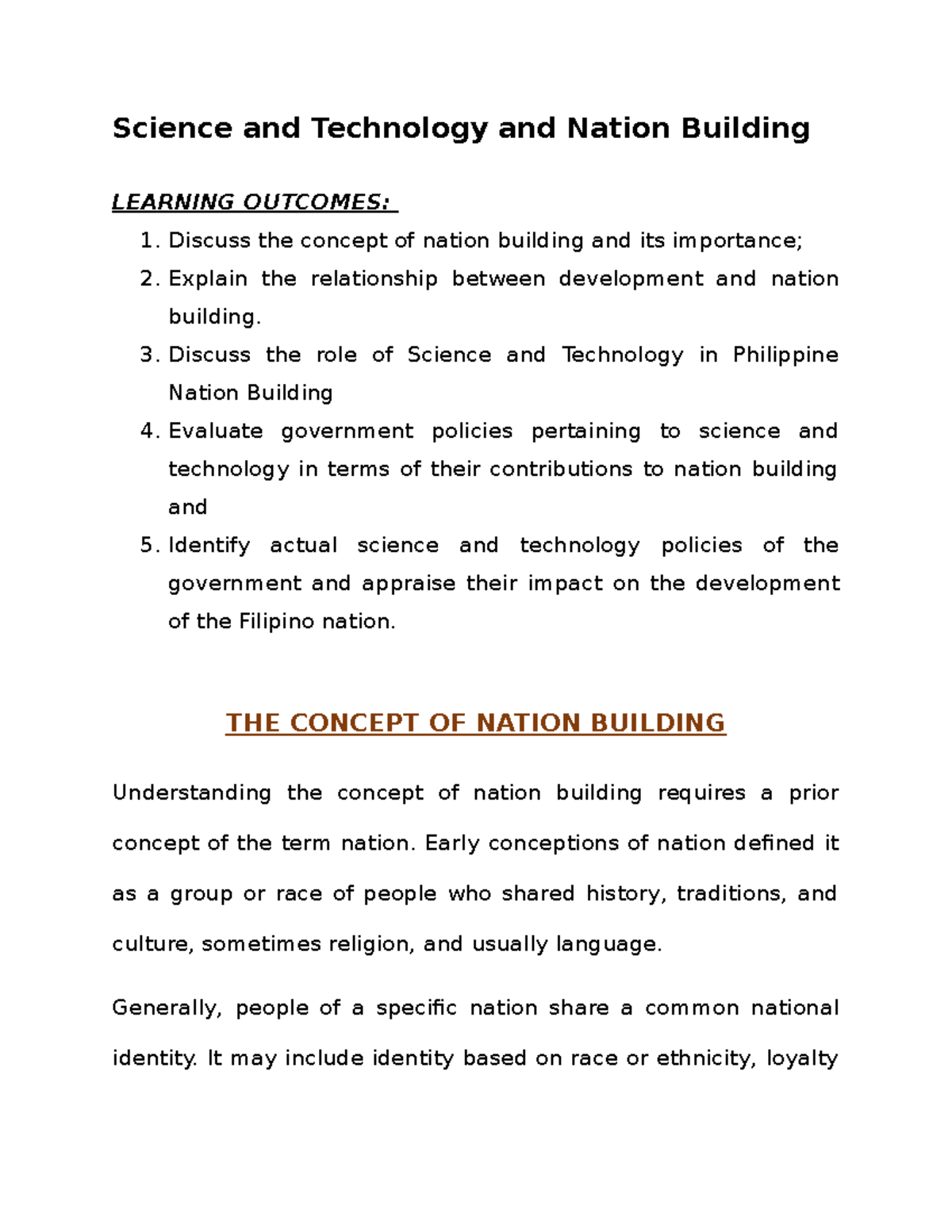 Science and Technology and Nation Building - Discuss the role of ...