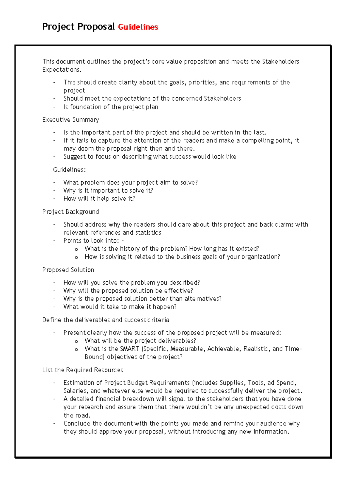 Ppt template - Project Proposal Guidelines This document outlines the ...