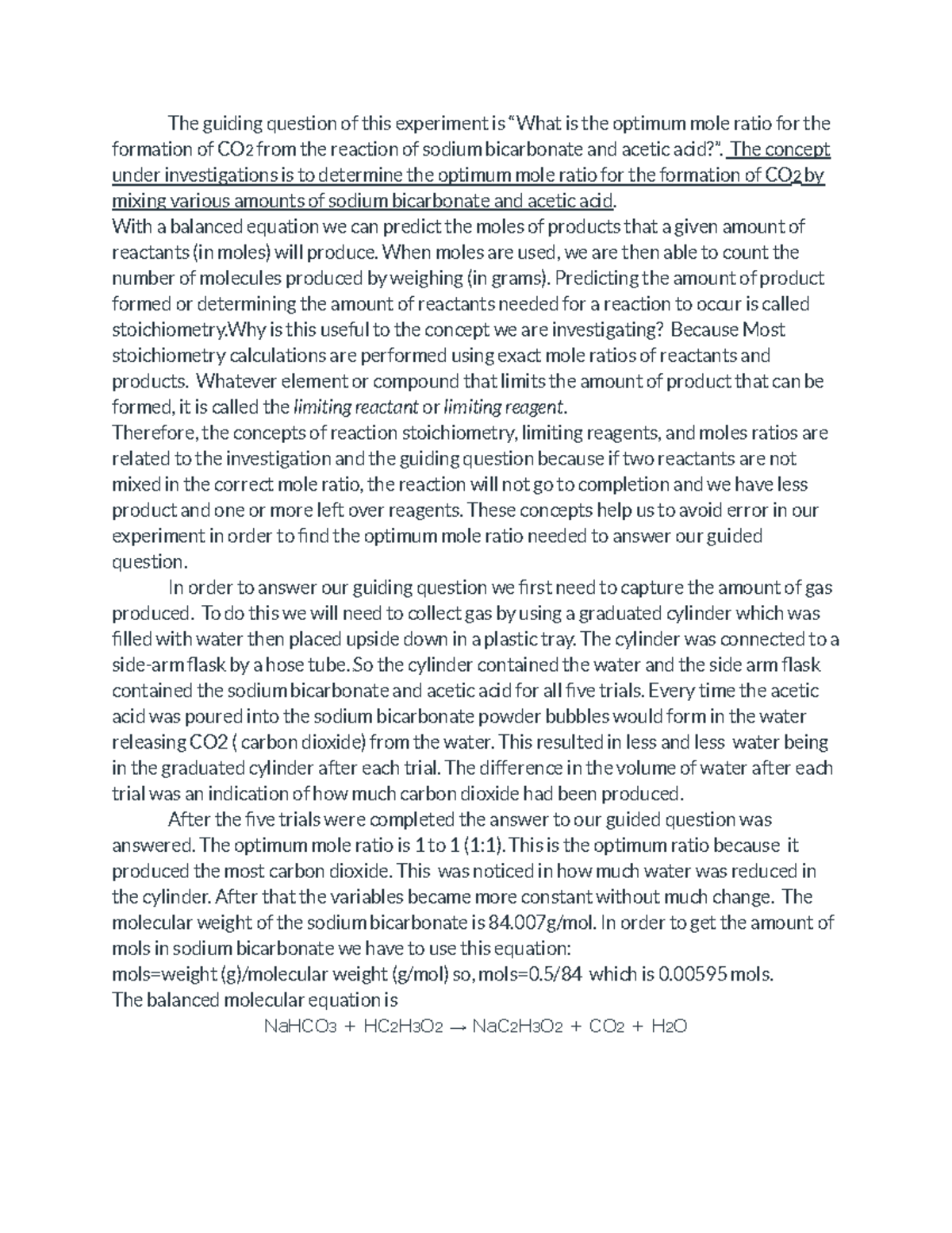 LAB Report - The guiding question of this experiment is “What is the ...