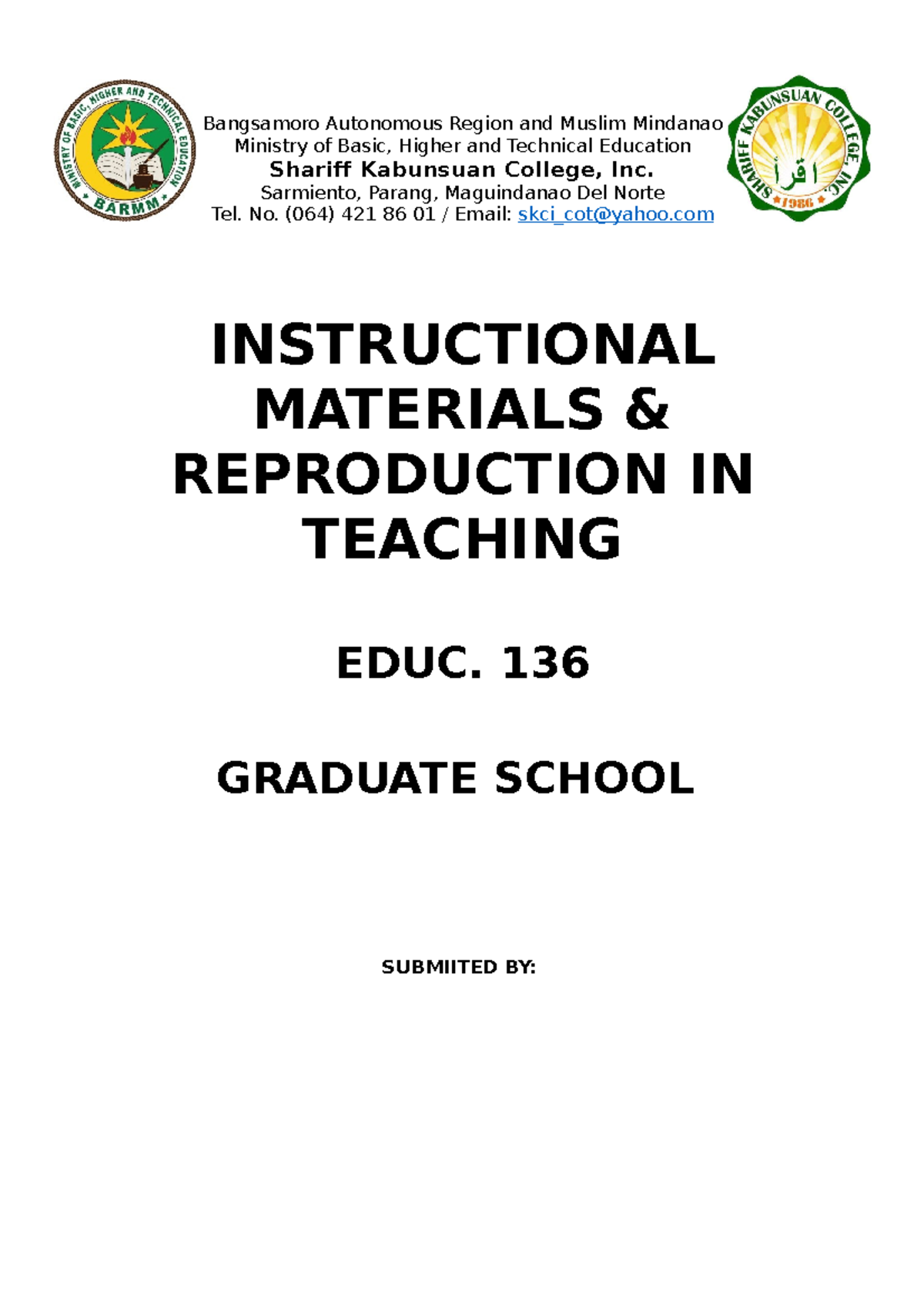 Educ 136 Module Study More For More Learnings Bangsamoro