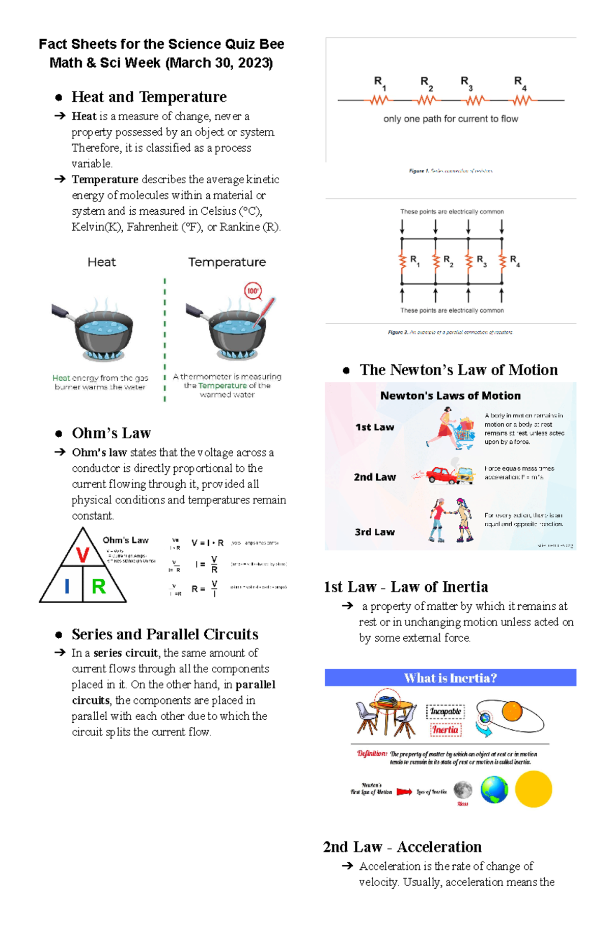 Grade 8 Fact Sheets Math Sci Quiz Bee - Fact Sheets for the Science ...
