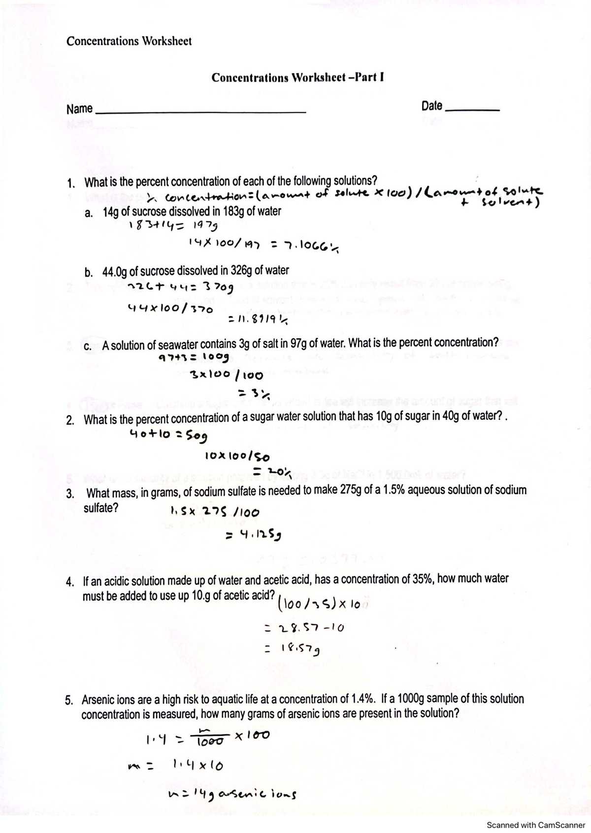 Mass Percent and M K D - chem work - CHEM-101 - Studocu