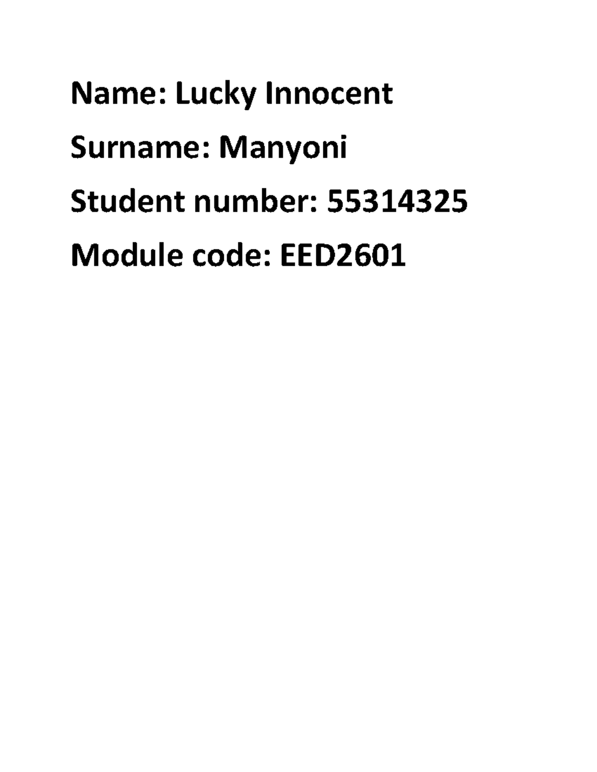 EED2601 Ass 1 - This is assignment 1 for EED 2601 year 2024 - Name ...