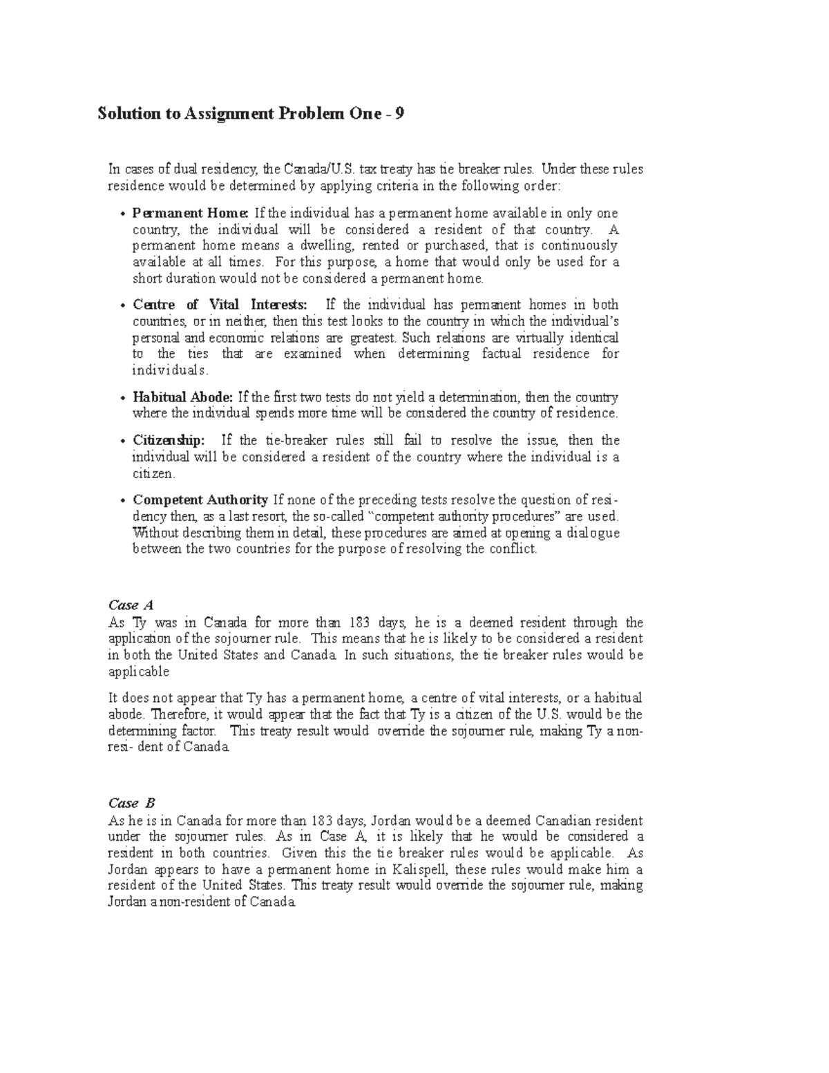 Solution To Assignment Problem One 9 10 11 Solution To Assignment Problem One 9 In Cases