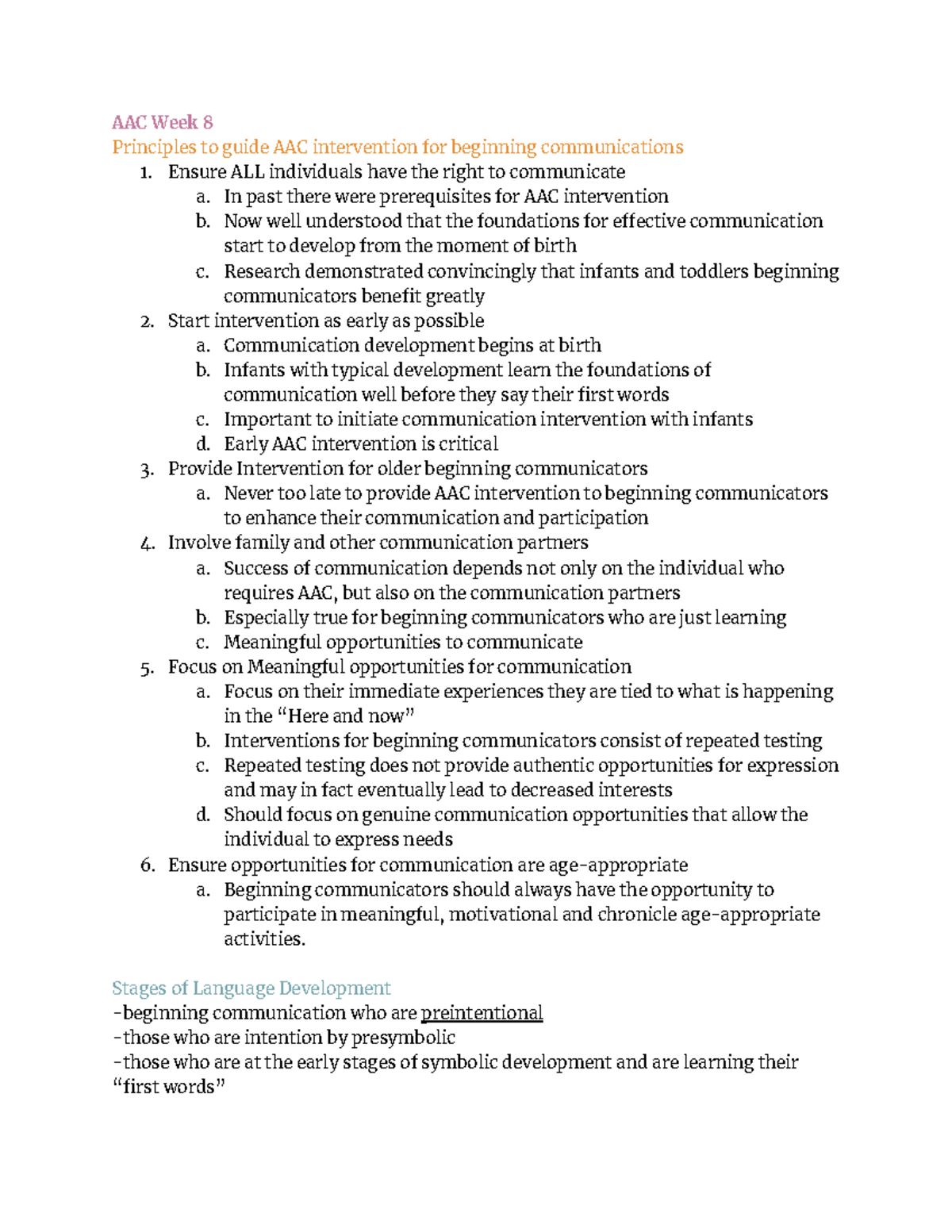 AAC Week 8 - Horvath - AAC Week 8 Principles to guide AAC intervention ...
