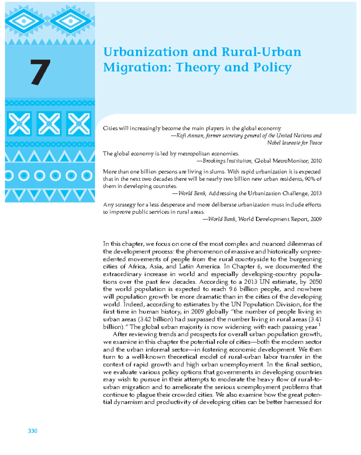 Lesson 7 Urbanization and Rural Urban Migration Theory and Policy - 330 ...