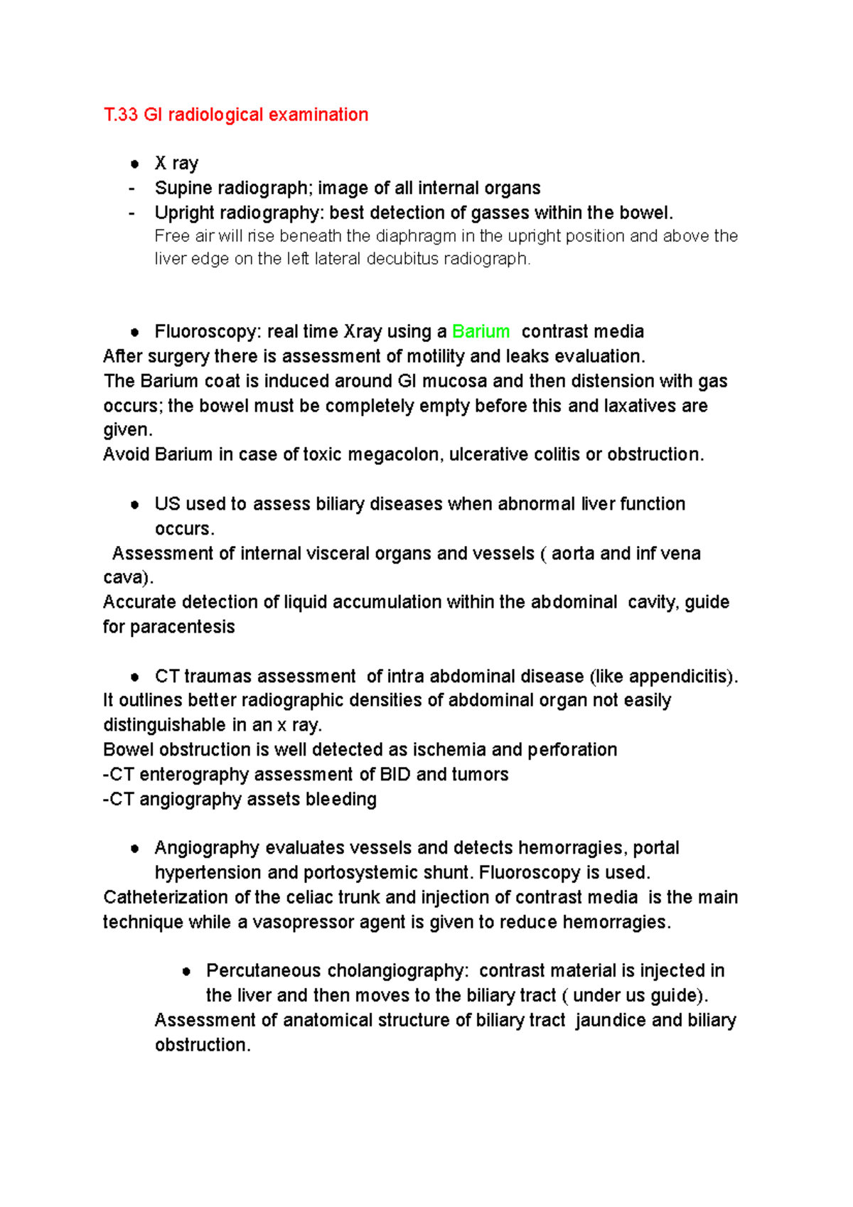 Topic 33 medical radiology lecture notes - Radiology - Studocu