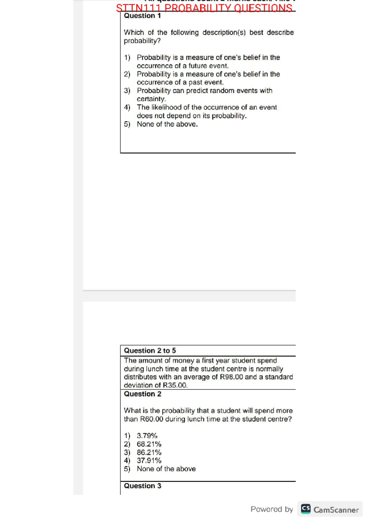Chapter 8 Probability Questions - STTN111 - Studocu