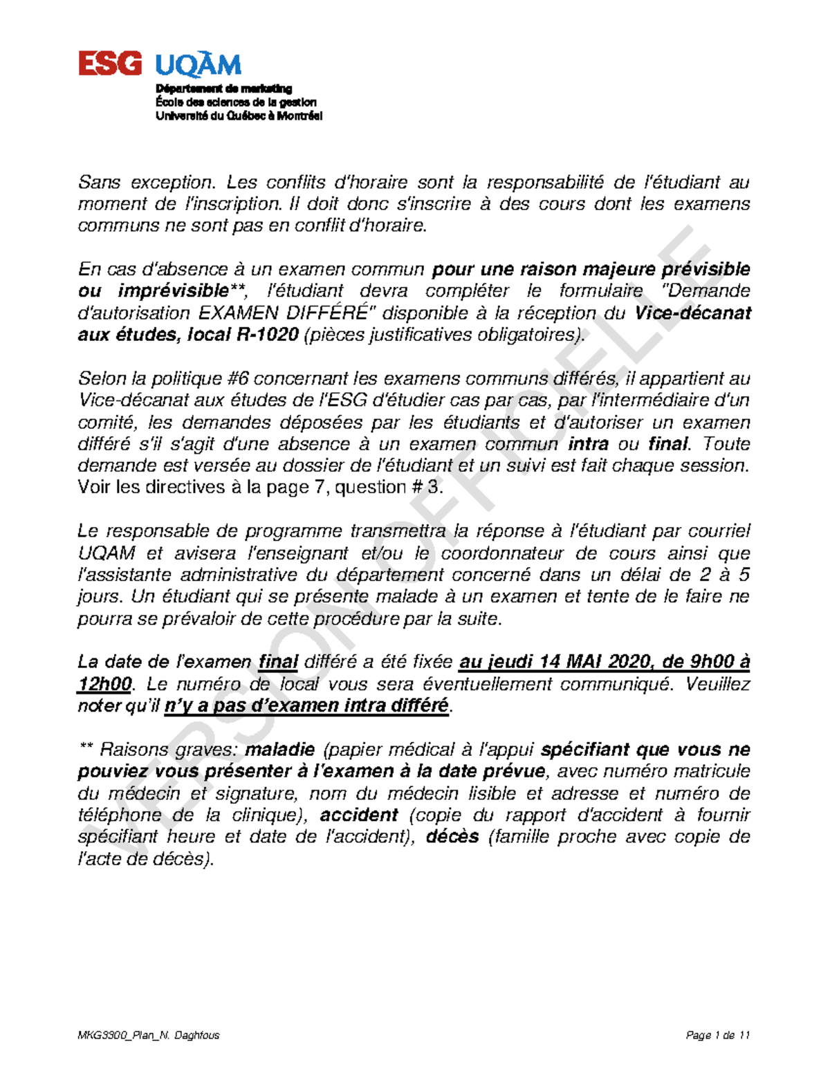 MKG3300 Plan de cours H20 - Warning: TT: undefined function: 32 Warning: TT: undefined function ...