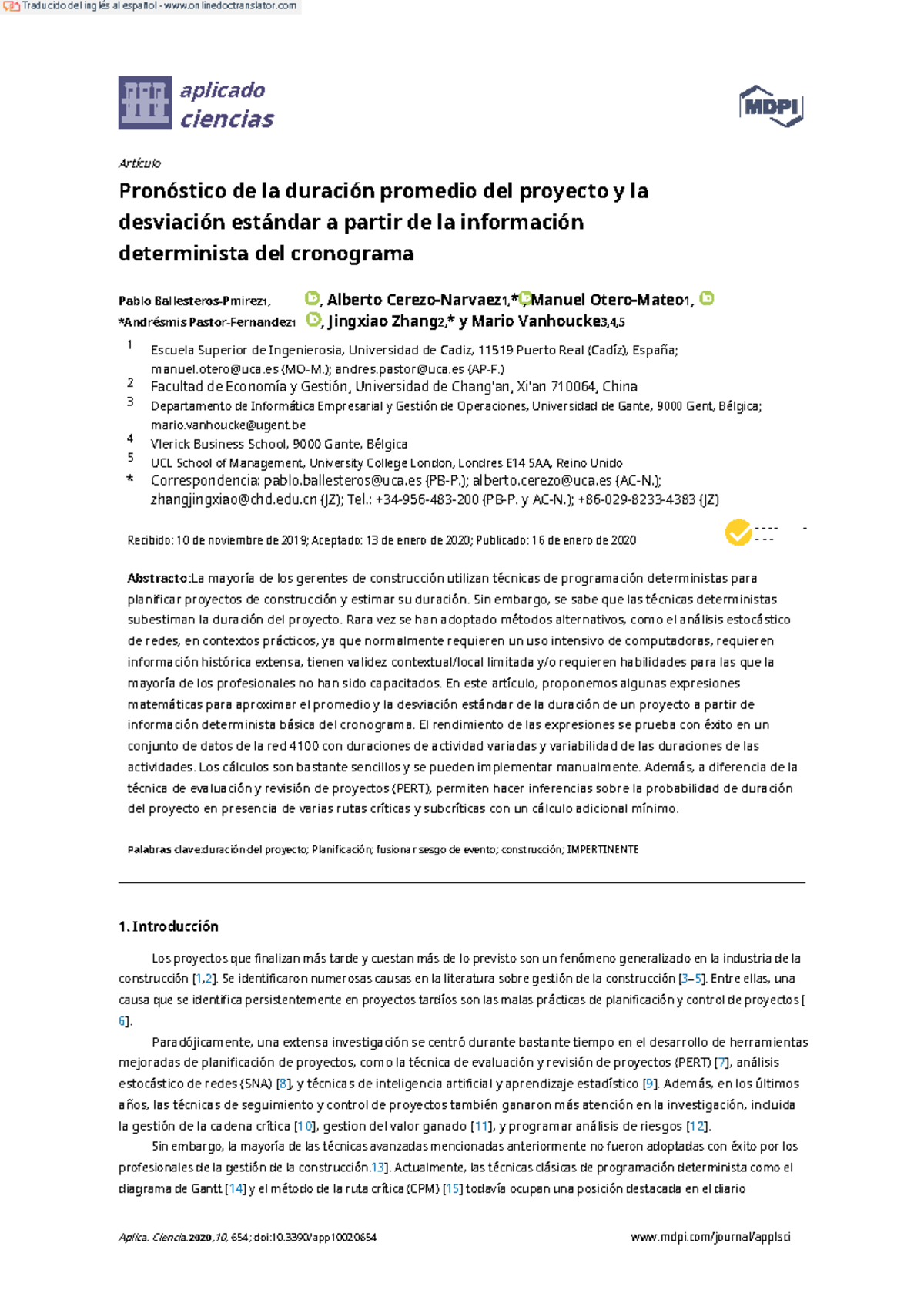 02 Forecasting the Project Duration Average and Standard Deviation from Deterministic Schedule ...