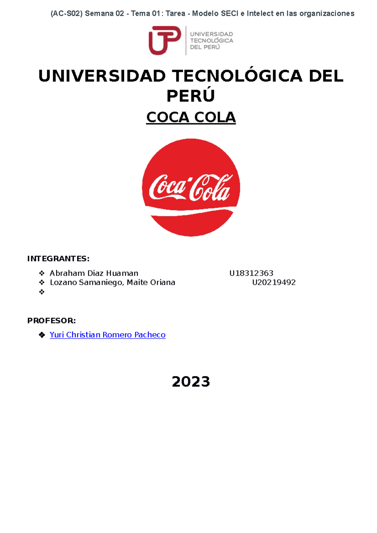 Semana-2 - VHVH - (AC-S02) Semana 02 - Tema 01: Tarea - Modelo SECI e ...