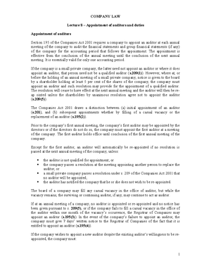 Company Law - 9 - Company Secretary - Company Law Lecture 9 ...