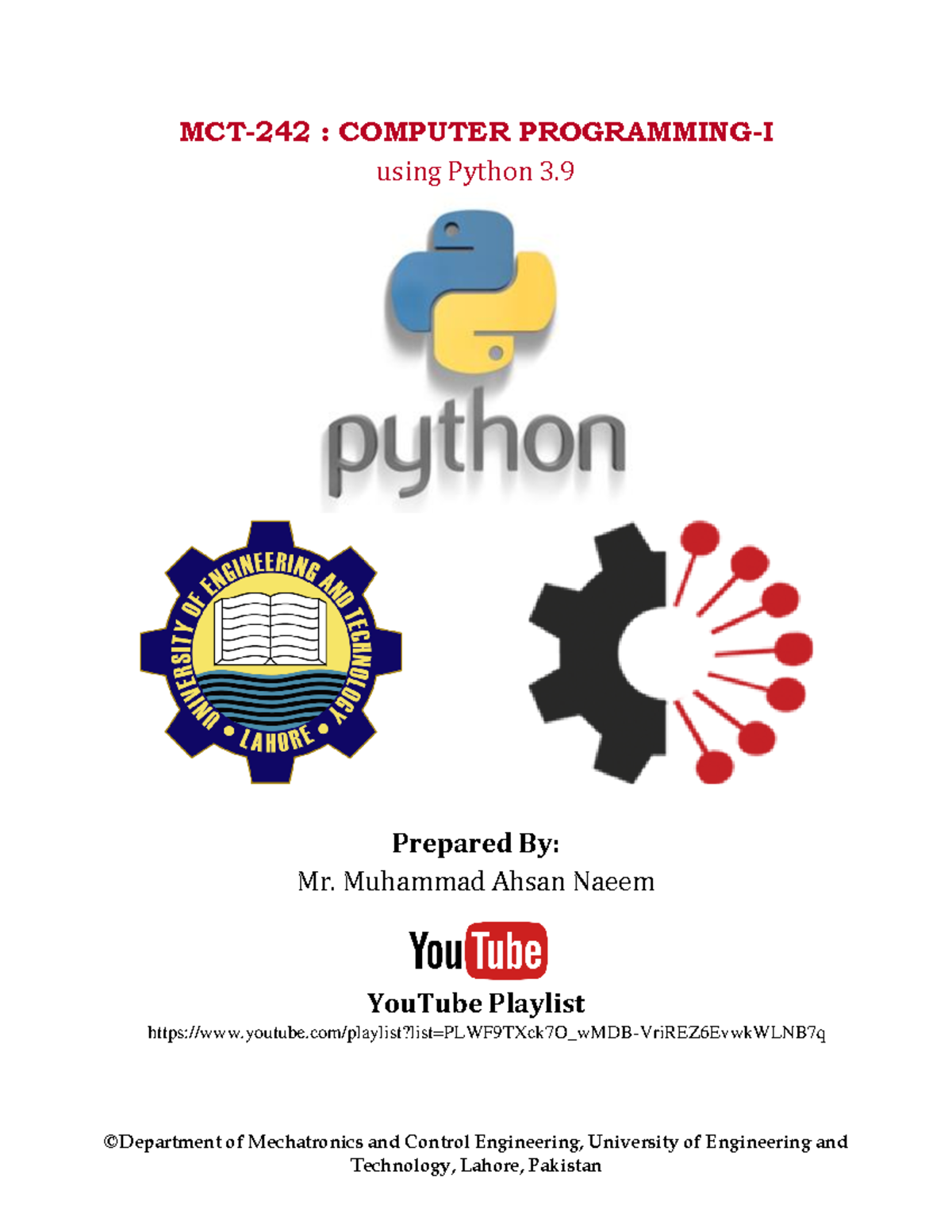 Lab Session 01 CP PYTHON - : COMPUTER using Python 3 Prepared : Mr ...