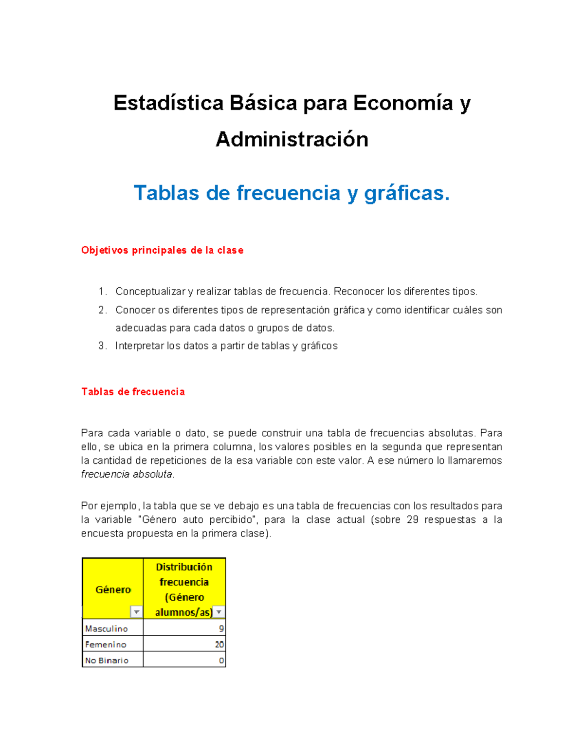 Tablas de frecuencia y gráficas - Estadística Básica para Economía y ...