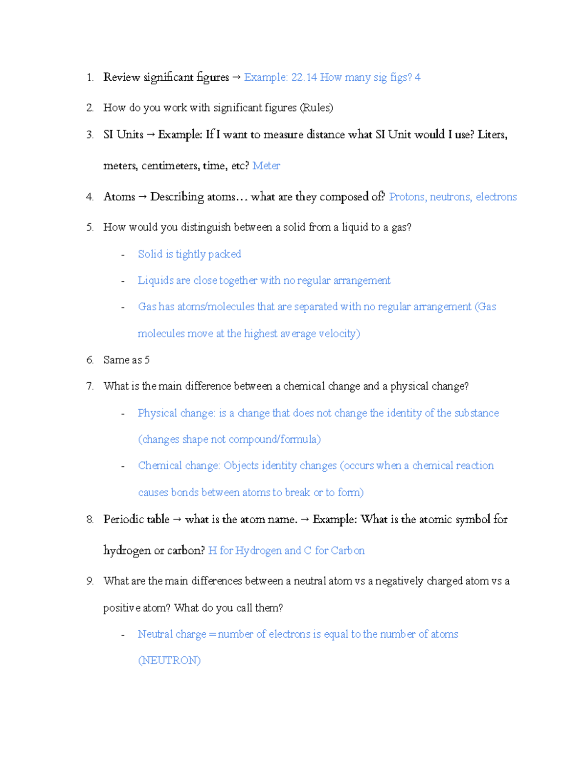 Final Exam Review - Review significant figures → Example: 22 How many ...