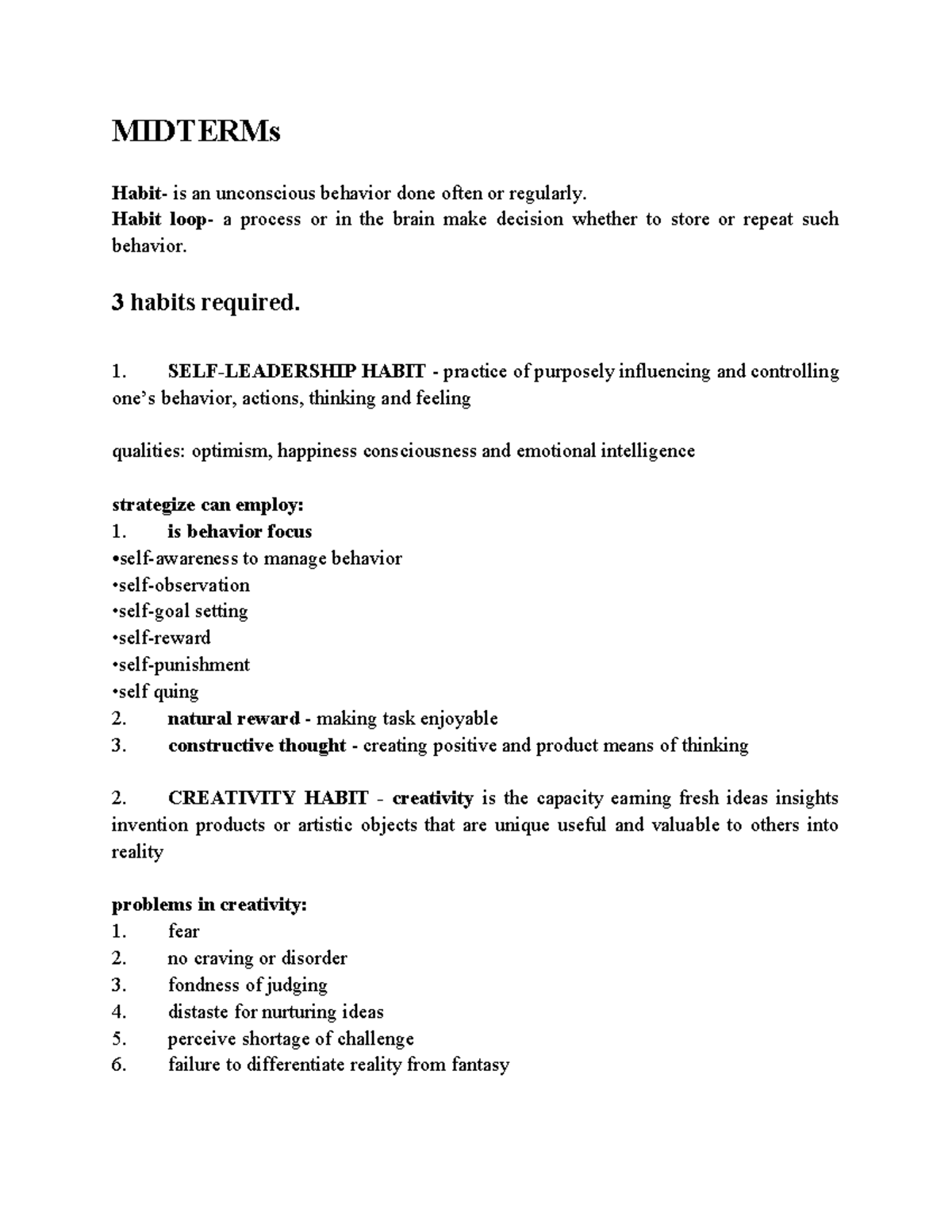 Entrep Midterm - Summary BS in Accountancy - MIDTERMs Habit- is an ...