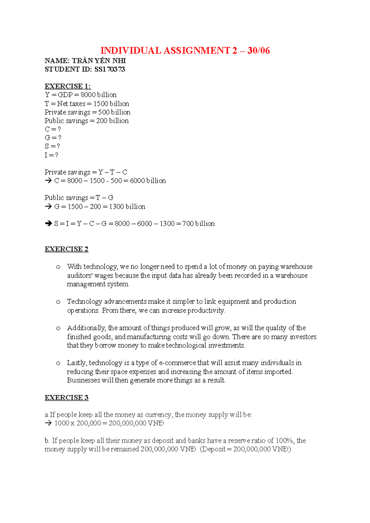 ECO121 - Individual Assignment 2 - 30 06 - INDIVIDUAL ASSIGNMENT 2 – 30 ...