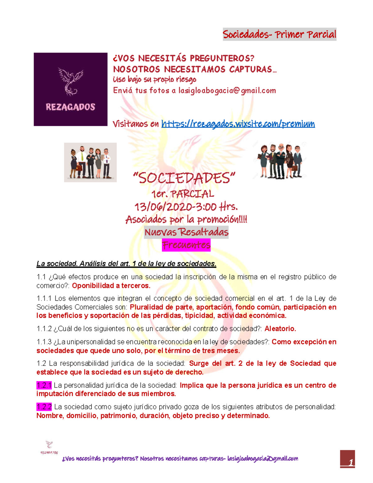 Primer Parcial 2020 - Warning: TT: undefined function: 32 ¿Vos necesitás pregunteros? Nosotros ...