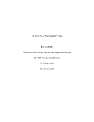PSY 335 Module Five, 5-2 Journal Your Theory of Intelligence - Module ...
