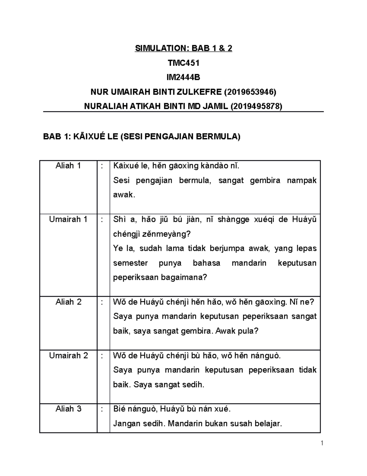 Skrip Simulasi TMC451 - SIMULATION: BAB 1 & 2 TMC IM2444B NUR UMAIRAH BINTI ZULKEFRE - Studocu