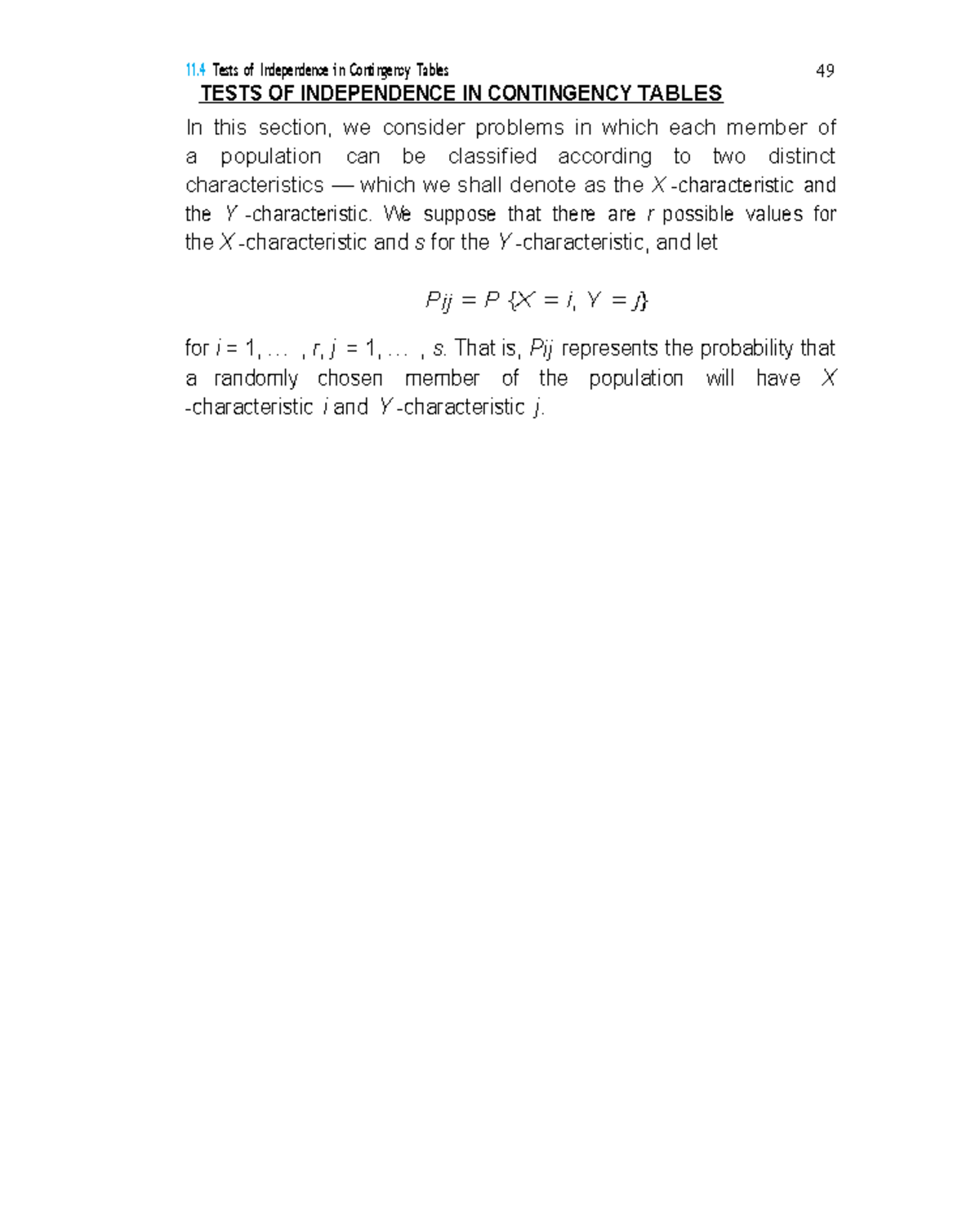 Tests OF Independence IN Contingency Tables - TESTS OF INDEPENDENCE IN ...