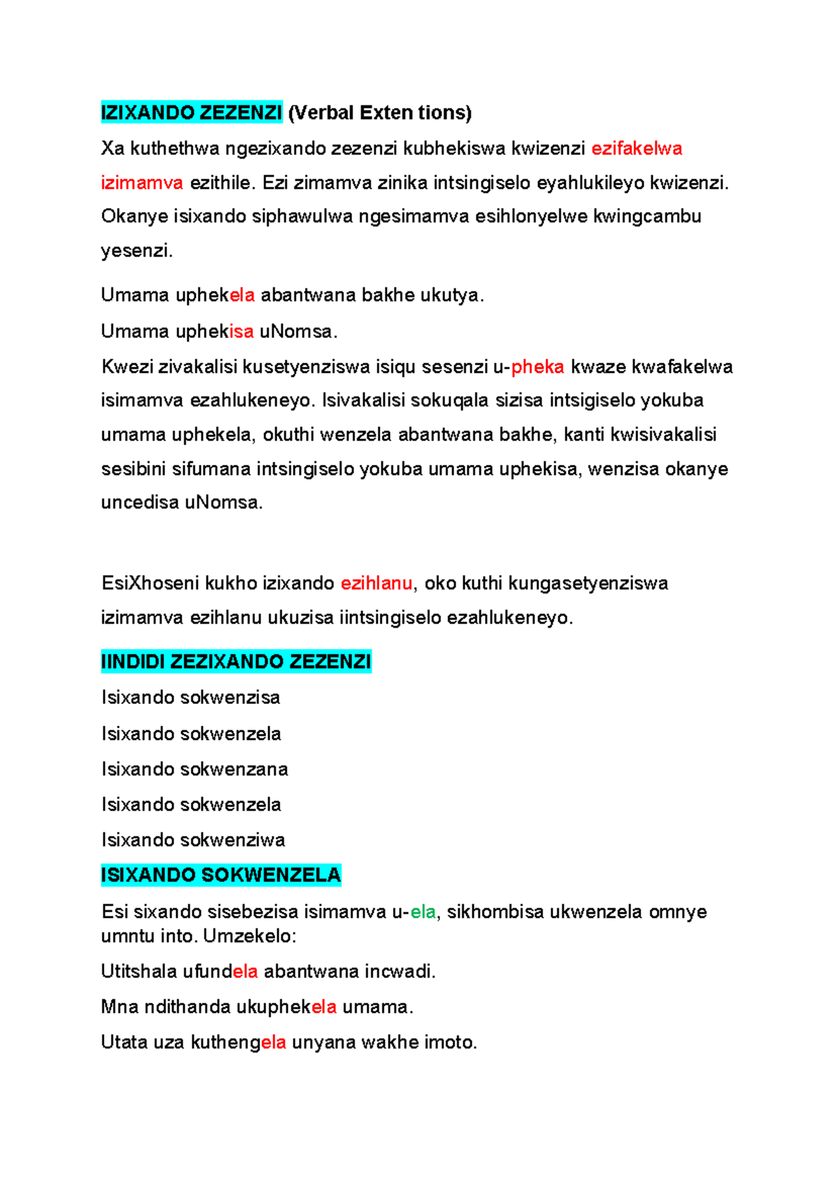 Izixando Zezenzi Westerford HIGH School Grade 12 - IZIXANDO ZEZENZI ...