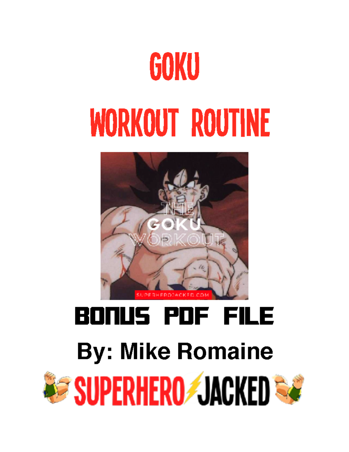 Goku-PDF - LEGAL!! - goku Workout Routine Bonus PDF File : Mike Romaine ...