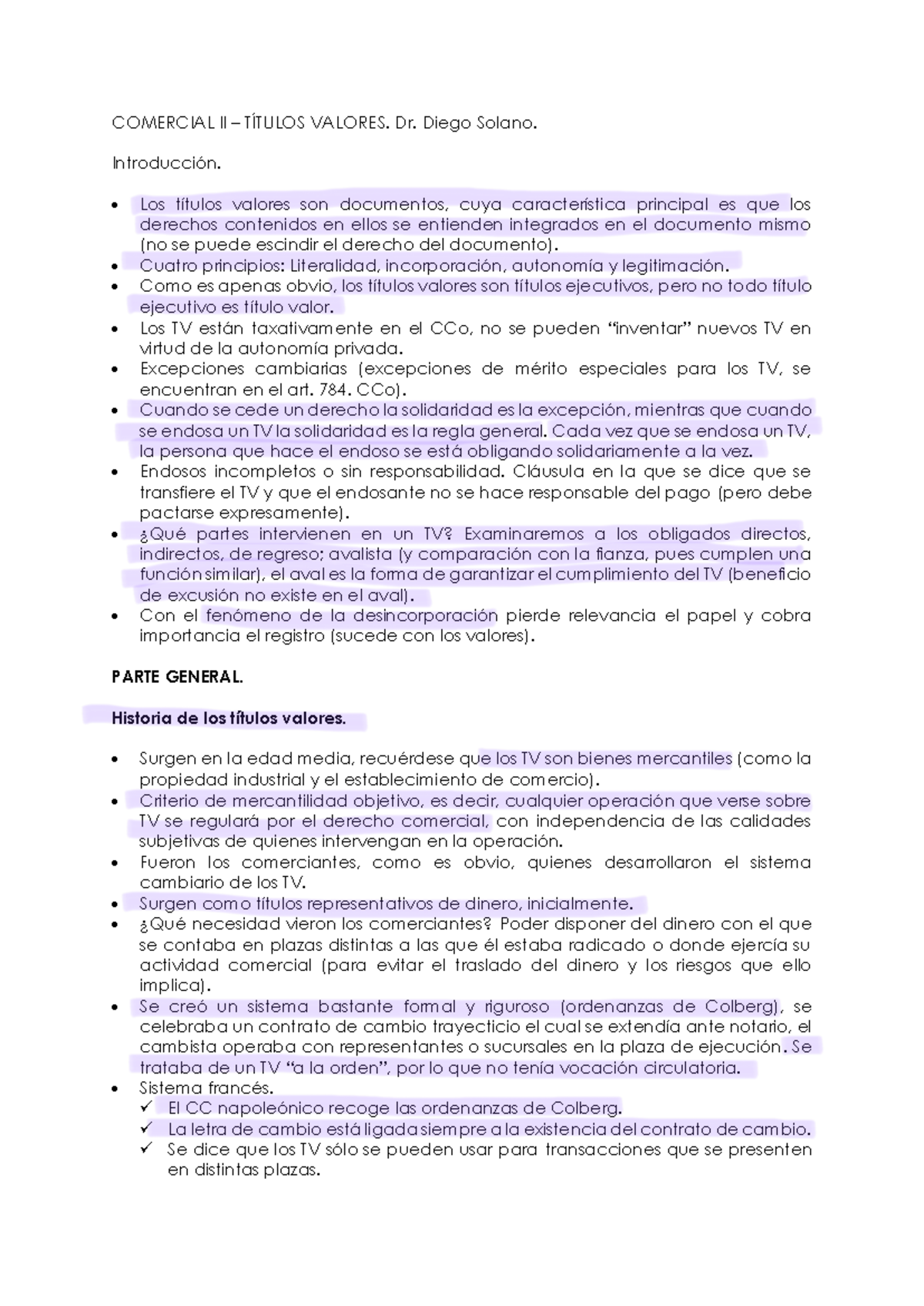 Comercial II - TÍ Tulos Valores - COMERCIAL II – TÍTULOS VALORES. Dr. Diego Solano. Introducción ...