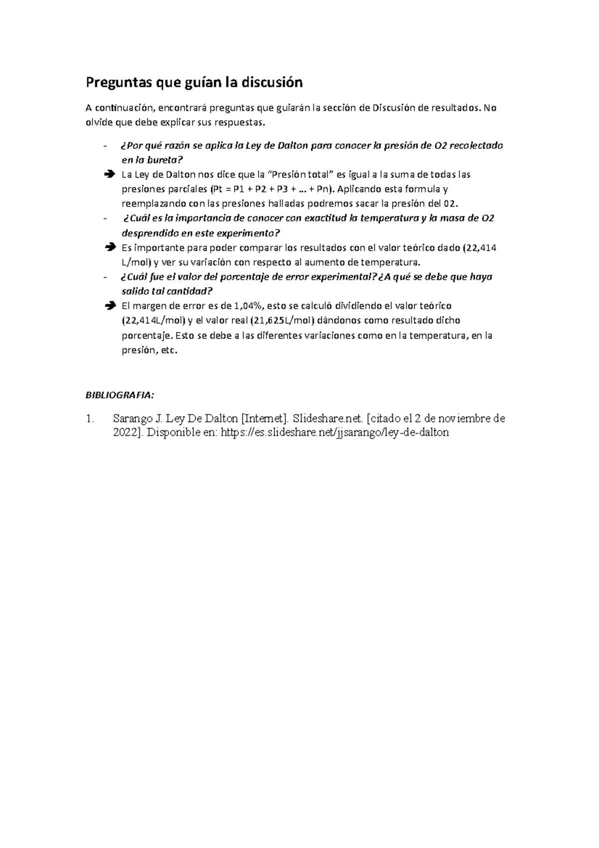 Preguntas que guían la discusión - Preguntas que guían la discusión A ...