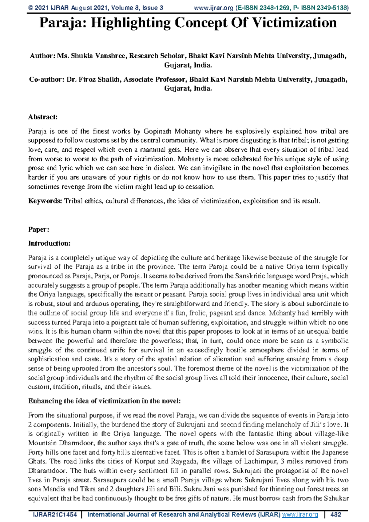 Ijrar 21C1454 - It is helpful - © 2021 IJRAR August 2021, Volume 8 ...