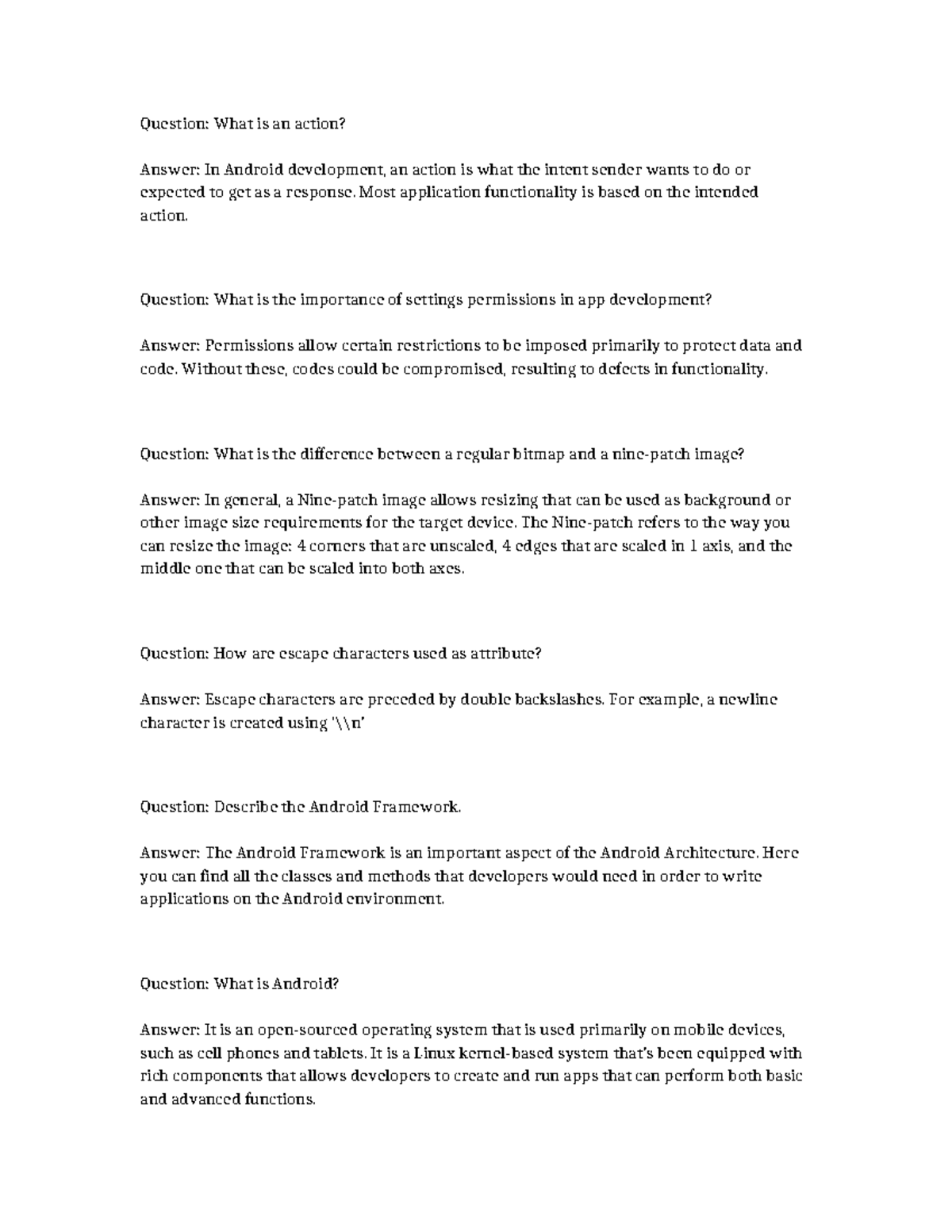 Appartement andantinos nearshore - Question: What is an action? Answer: In Android development ...