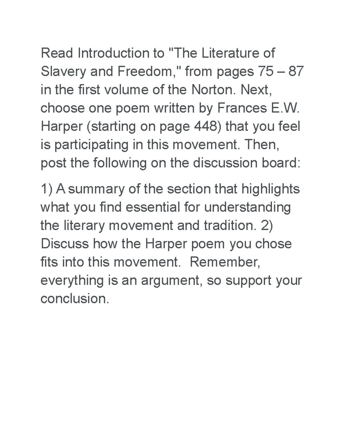 The Literature of Slavery and Freedom, from pages 75 – 87 in the first ...