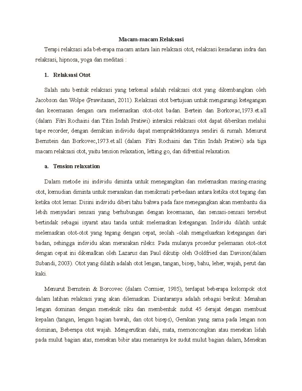 Macam-macam Relaksasi - Macam-macam Relaksasi Terapi relaksasi ada ...