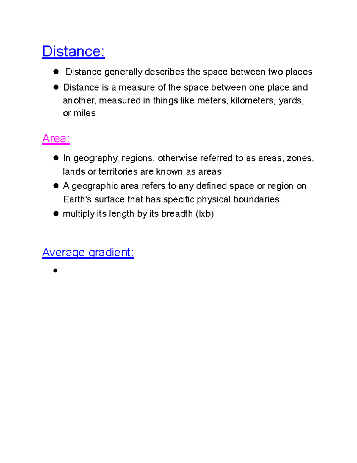 Geo notes - The atmosphere - Distance: Distance generally describes the ...