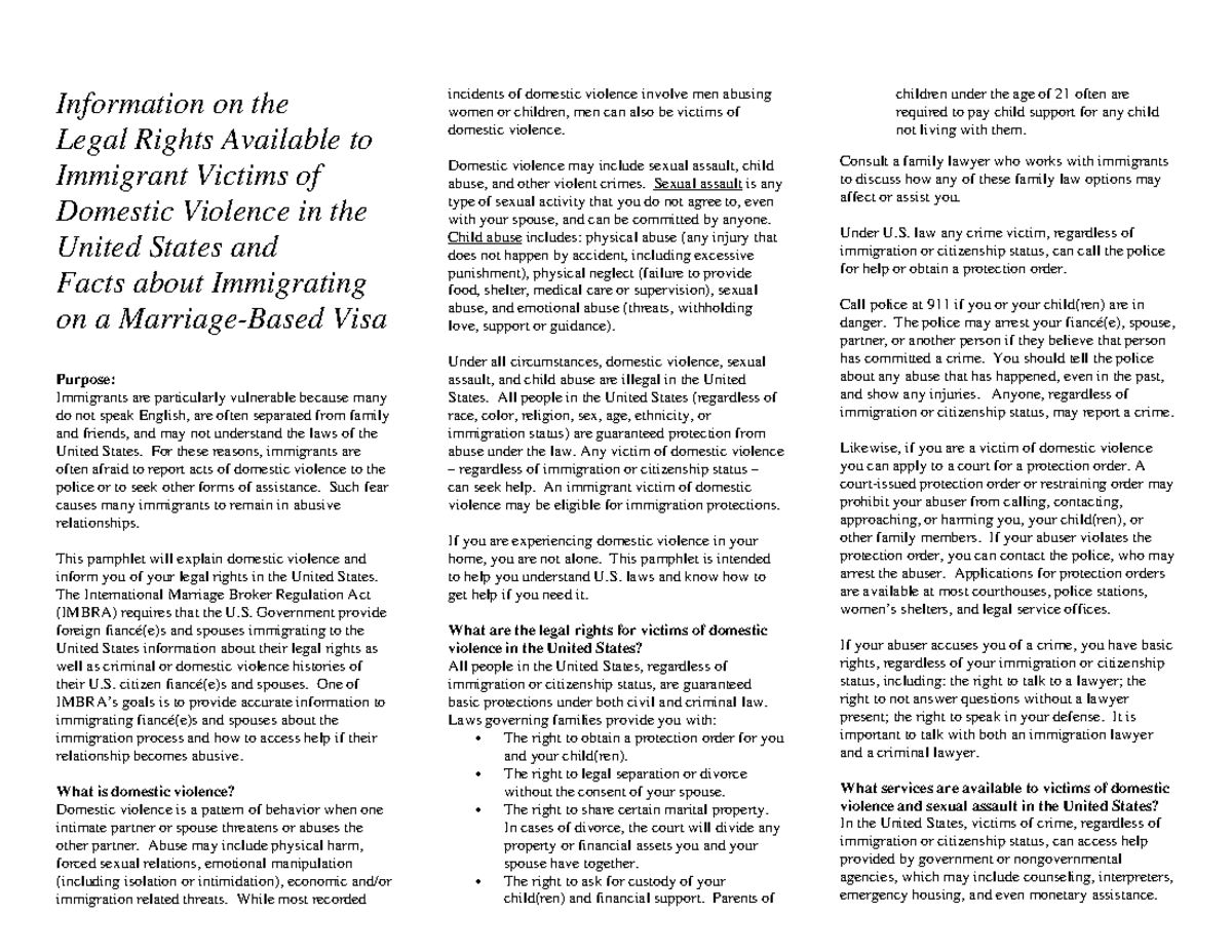 Imbra Pamphlet Final 01 07 2011 For Posting Information On The