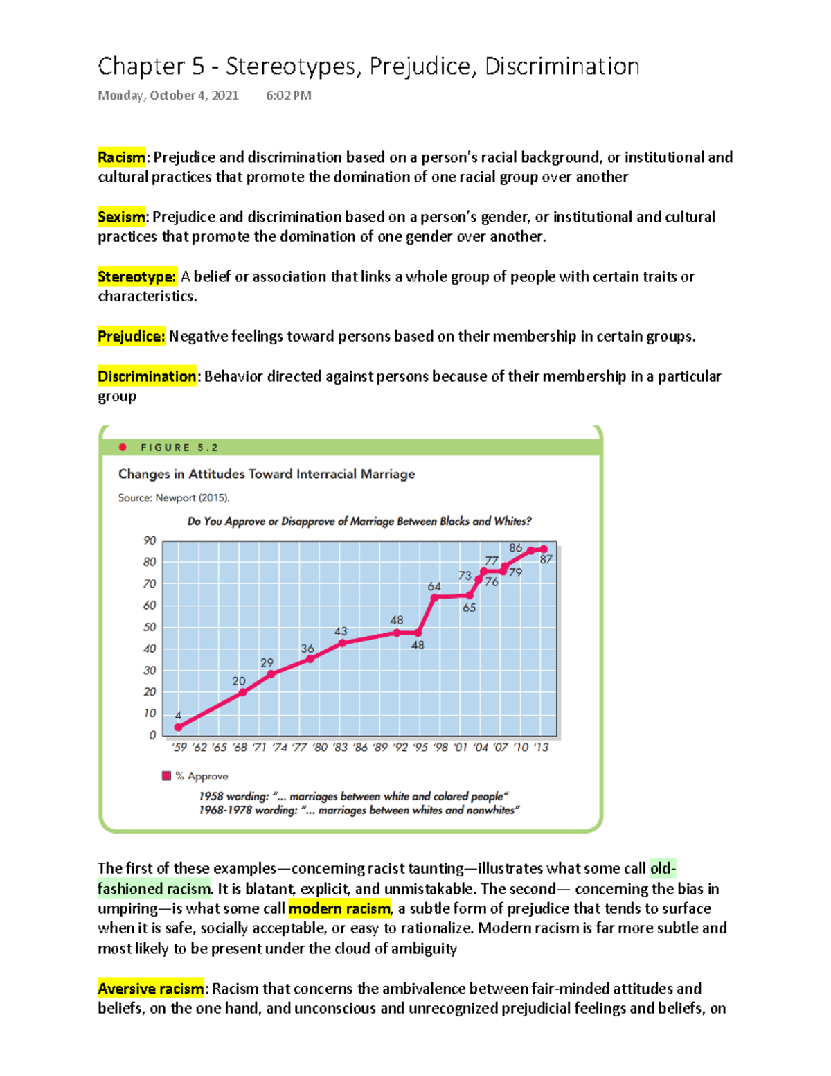 Chapter 5 - Stereotypes, Prejudice, Discrimination - Ê Stereotype ...