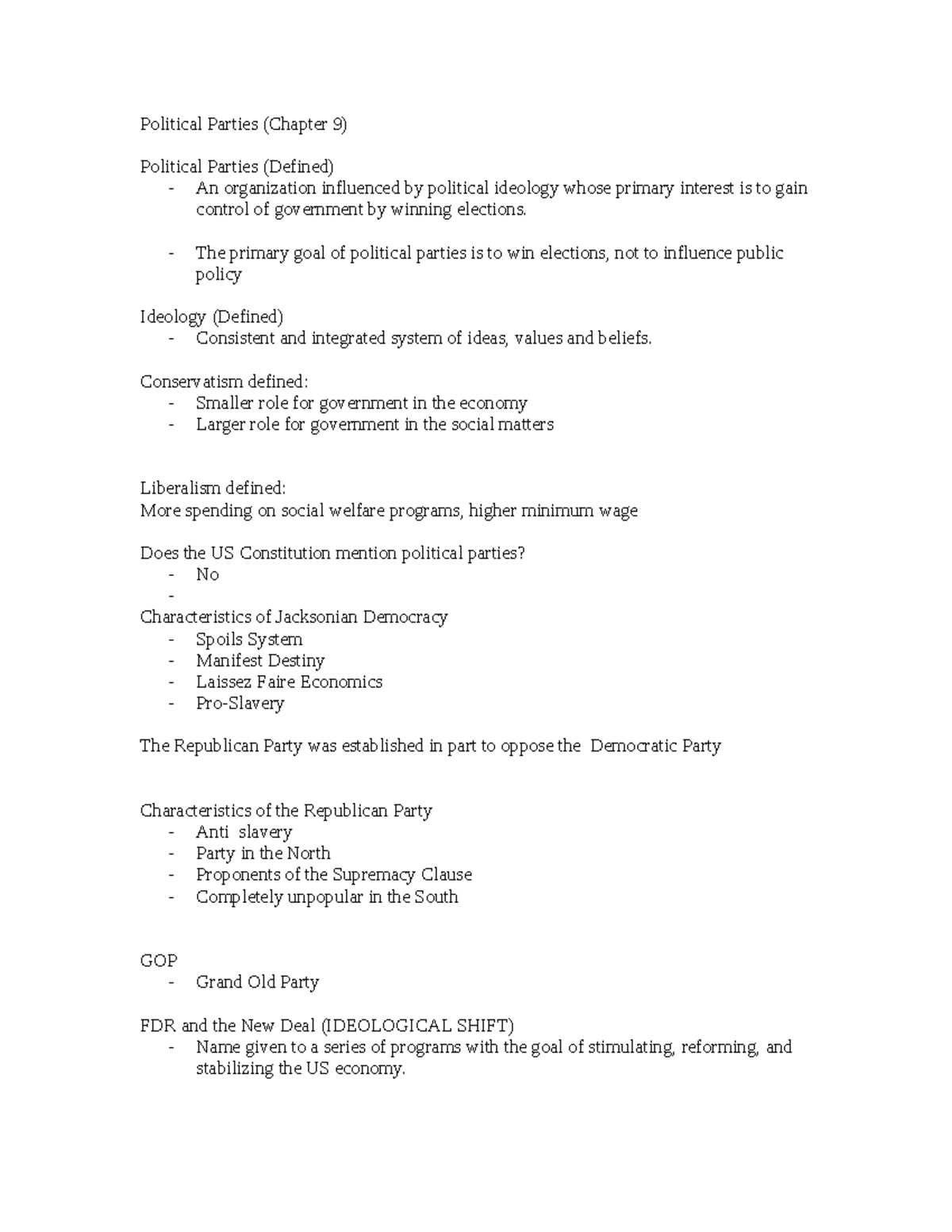 Political Parties Chapter 9 - The primary goal of political parties is ...