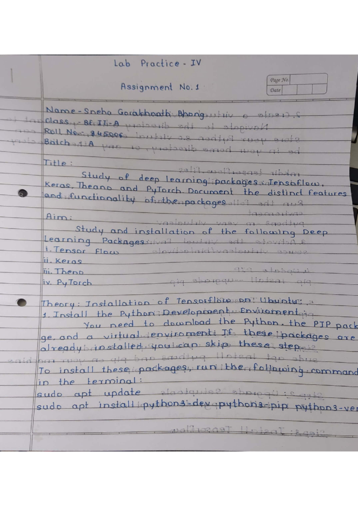 45006 Lab Asst 1 3 4 6 - DL handwritten assignments - Lab Practice IV ...