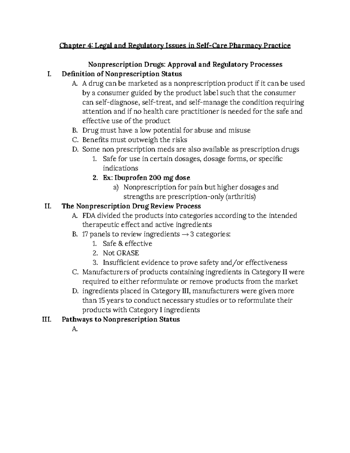 Week 1 Readings - PHP 315 Week 3 nausea, vomiting URI COP PharmD ...