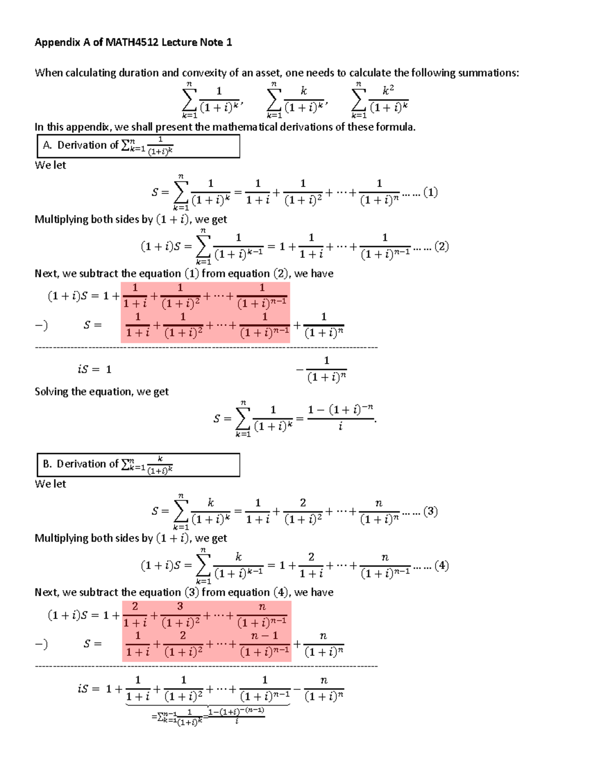 Math 4512 hw Appendix A - Fundamentals of Mathematical Finance - Studocu