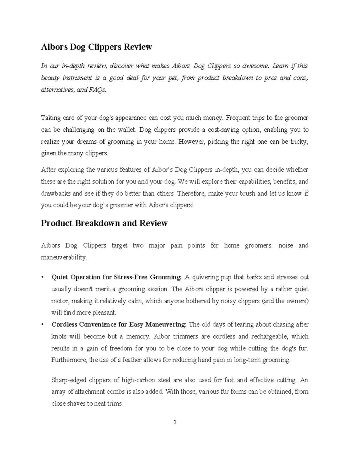 Aibors Dog Clippers Review - Learn if this beauty instrument is a good ...