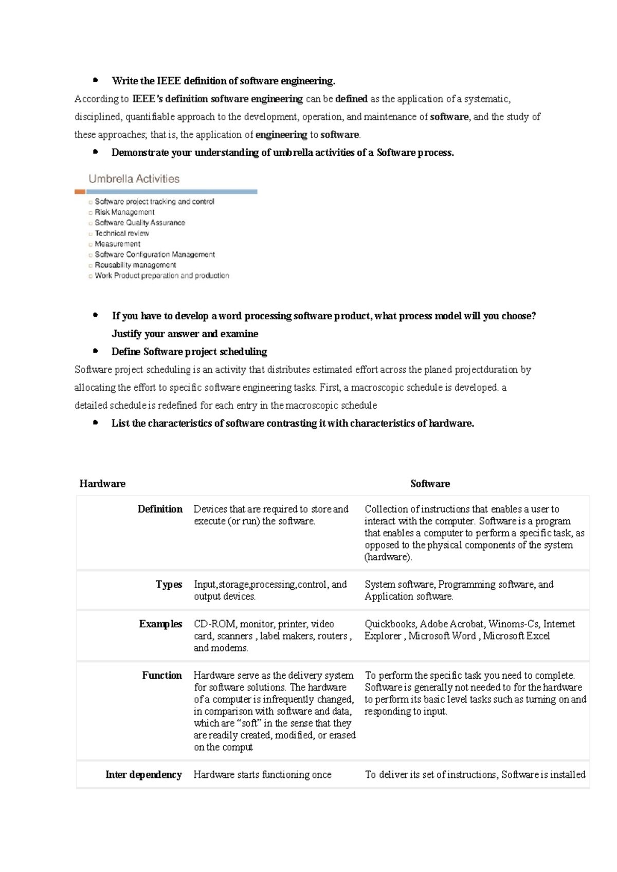 Software ENGG 2 Marks AND ANS - Write the IEEE definition of software ...