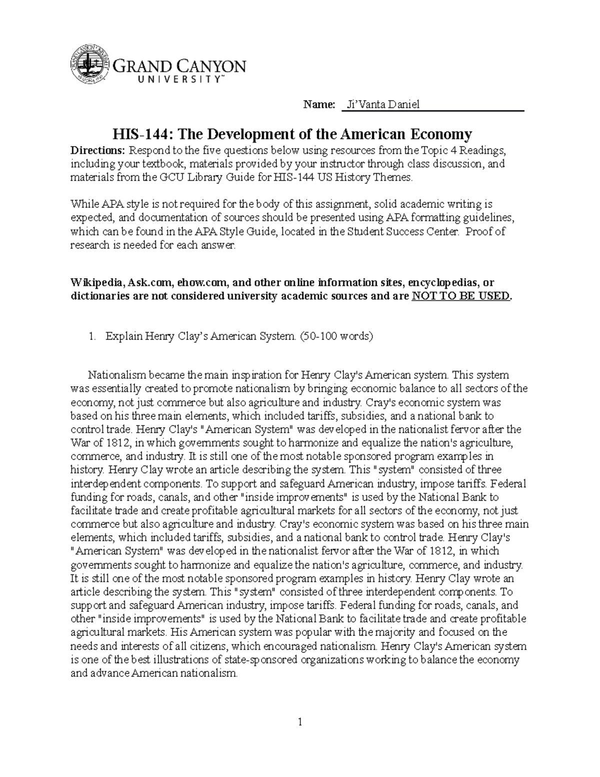 Turn in now -RS-Development of the American Economy Worksheet - Name ...