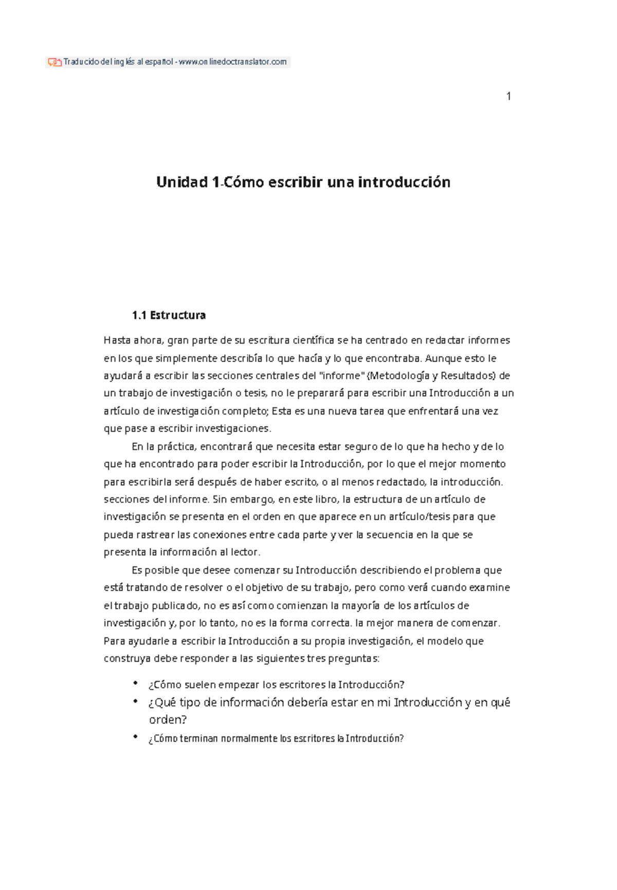 How to write a good introduction - 1 Unidad 1-Cómo escribir una ...