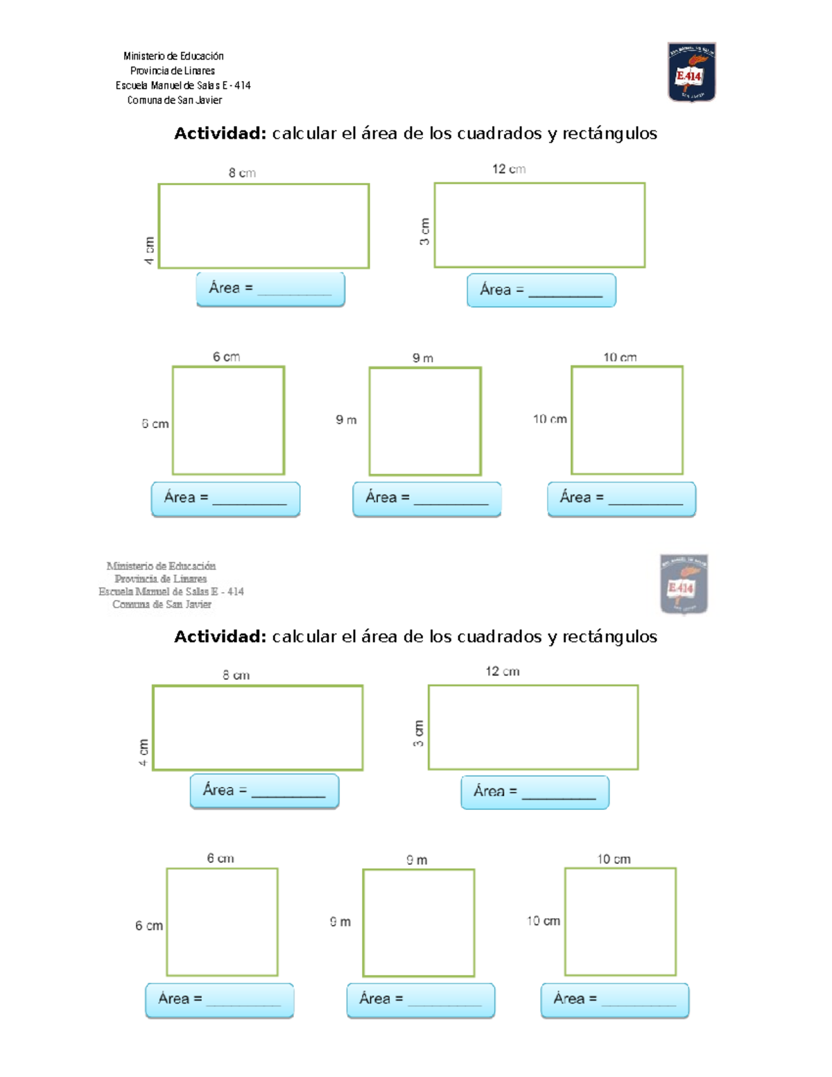 Guía 8B área cuadrado y rectángulo - Programacion Educativa y redes ...